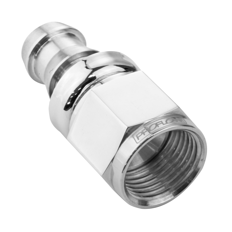 Proflow Straight Push Lock Hose End Barb 5/8” To Female -10AN, Polished ...